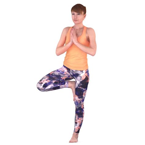 D Woman In Tree Pose Scanned D Models Renderbot