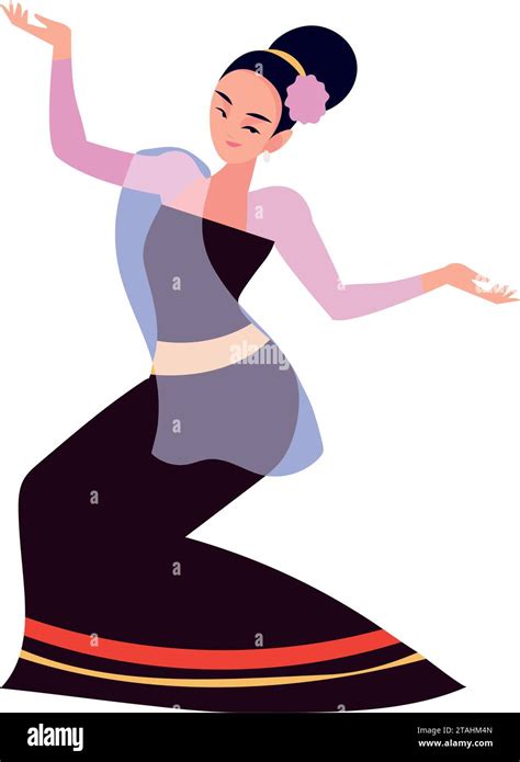 Myanmar Woman Dances Music Stock Vector Image And Art Alamy