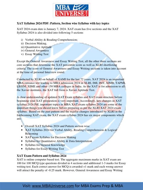 Xat Syllabus Download Free Pdf Multiple Choice Logic