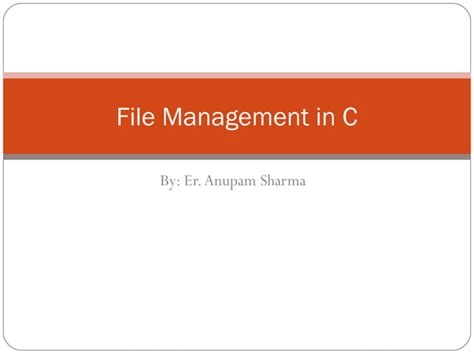 File Handling C PPT