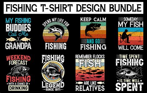 Fishing Vintage T Shirt Design Bundle Fishing T Shirt Design Bundle