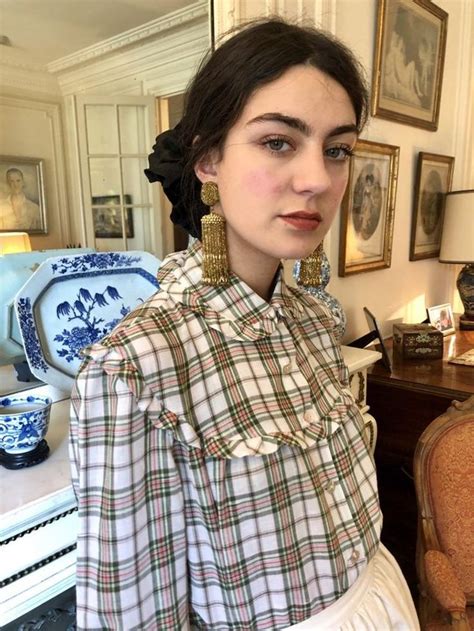 1980s Checkered Plaid Green And Cream Cotton Ruffled Blouse Etsy