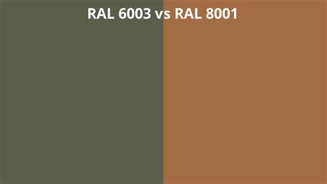 Ral 6003 Vs 8001 Ral Colour Chart Uk