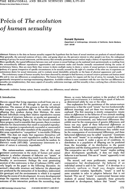 The Evolution Of Human Sexuality Revisited Behavioral And Brain