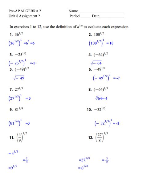 Pre Ap Algebra Ii A Complete Course Worksheets Library