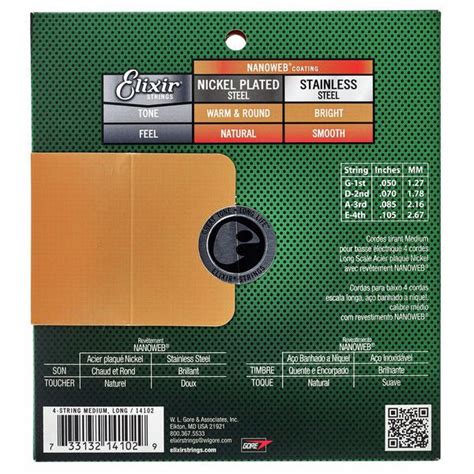 Elixir 14102 Nanoweb Medium Longscale Thomann Uk