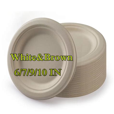 100 Compostable 6 Inch Heavy Duty Paper Plates Eco Friendly Disposable