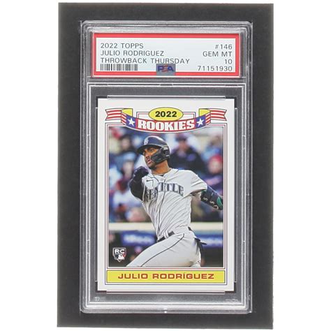 Julio Rodriguez 2022 Topps Throwback Thursday 146 Psa 10 Pristine