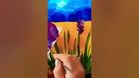 Малюємо з дітьми покроково квітковий пейзаж фарбами гуаш Запрошую до онлайн занять у зумі Youtube