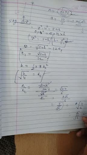 An Object Of Mass 5 Kg Is Throrm Rertically Upwards From The Ground The A