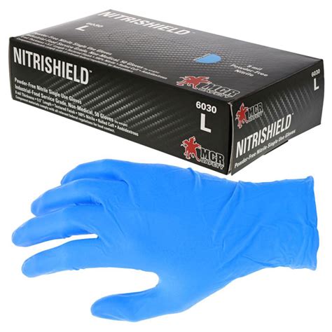 Mcr Safety 6030 Nitrishield Disposable Grade Gloves 8 Mil Box Of 50