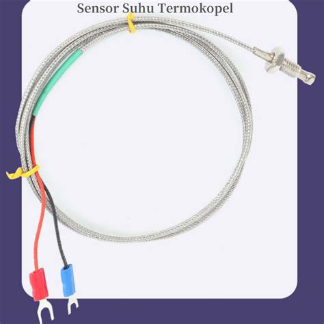 Jual Probe Termokopel Tipe K 1mm X 100mm 2 Kabel Sensor Suhu 2 Terminal 1m Shopee Indonesia