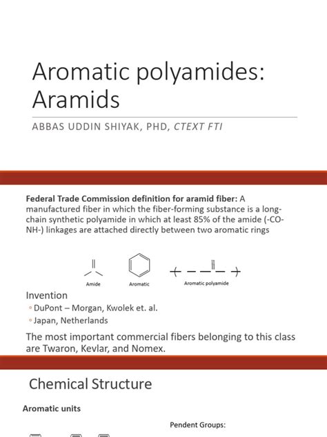 Lec 4 Aromatic Polyamide Pdf Materials Polymers