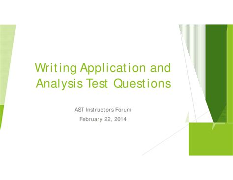 Writing Application And Analysis Test Questions Slides Industrial Technology Docsity