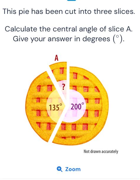 solved this pie has been cut into three slices calculate the central