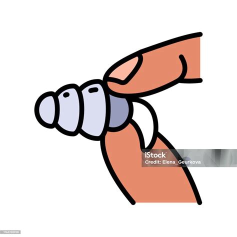 귀마개 색상 아이콘입니다 흰색에 고립 된 심플한 스타일의 기호입니다 실리콘 폼 안전 귀마개 소음 방지 도구 수면 액세서리 벡터
