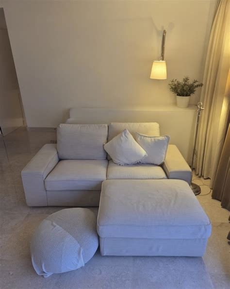 Ikea Kivik 2 Seat Sofa With Ottoman Gunnared Beige Furniture And Home Living Furniture Sofas