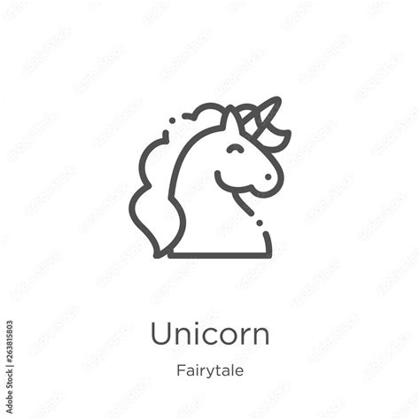 Unicorn Icon Vector From Fairytale Collection Thin Line Unicorn Outline Icon Vector