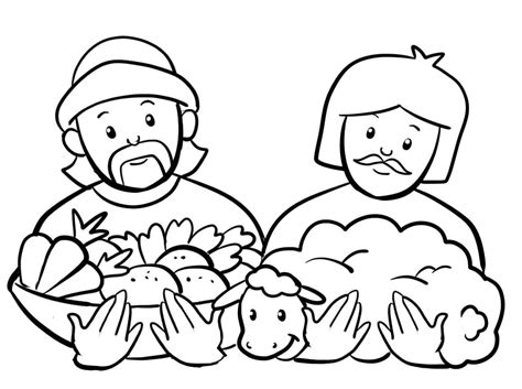 Dibujos De Caín Y Abel Imprimible Gratis Para Colorear Para Colorear