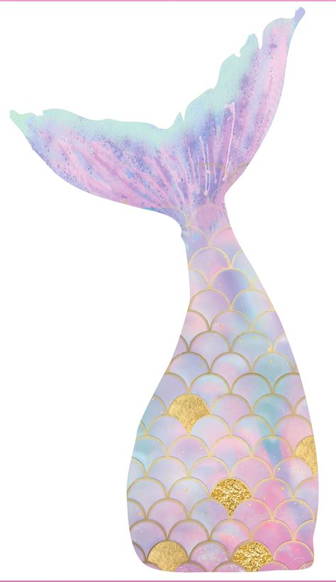 Large Mermaid Tail Party Decoration Printable Mermaid Cutout Mermaid