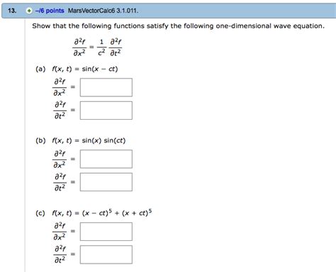 Solved Show That The Following Functions Satisfy The