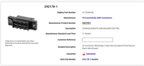 292178 1 Digikey Part Number A113388 Nd Interconnect Digikey