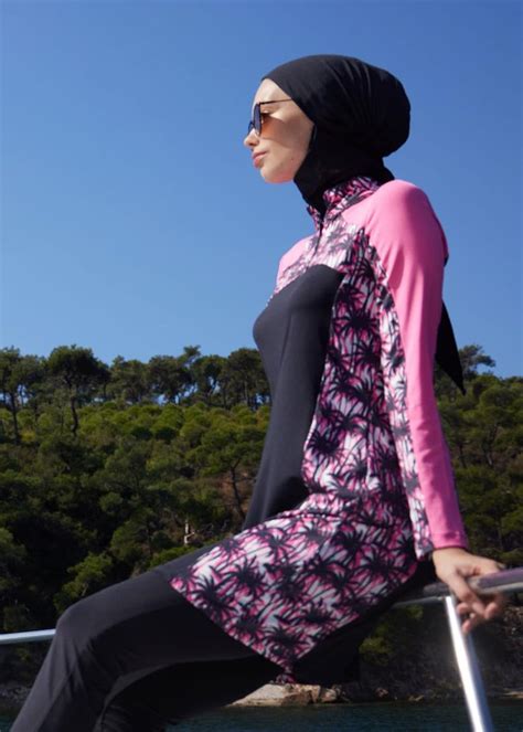 Burkini Burkini Swimwear Modest Swimsuit Islamic Swimwear Palm Tree