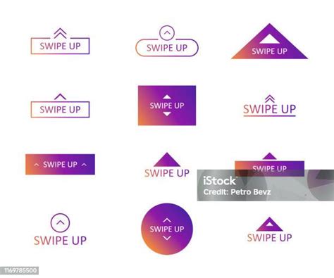 소셜 미디어 이야기에 대한 흰색 배경에 격리 된 아이콘을 스 와이프 그림 사진을 스크롤합니다 블로거를위한 화살표 위로 개념에 대한 스톡 벡터 아트 및 기타 이미지 Istock