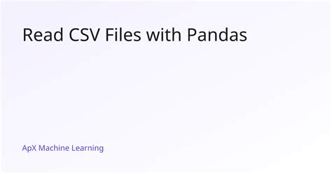 Read Csv Files With Pandas