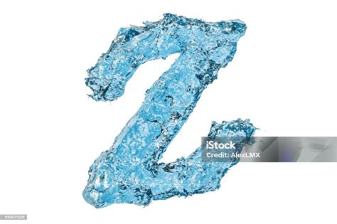 물 편지 Z 3d 렌더링에 고립 된 흰색 배경 3차원 형태에 대한 스톡 사진 및 기타 이미지 3차원 형태 개념 개념과