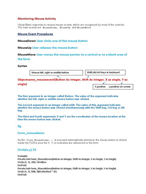 Monitoring Mouse Activity Pdf Button Computing Control Key