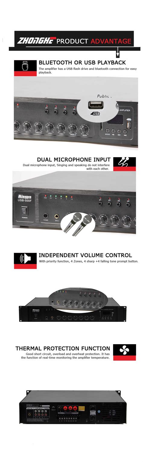 Mp Usb100 100w Public Address System Professional Amplifier