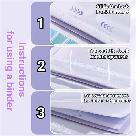 Long Foldable Clear Book Loose Leaf Paper Organizers Binder Clearbook
