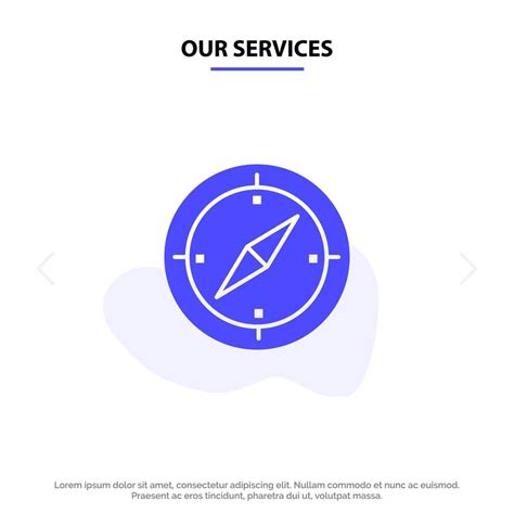 Our Services Navigation Direction Compass Gps Solid Glyph Icon Web Card Template 14438632 Vector