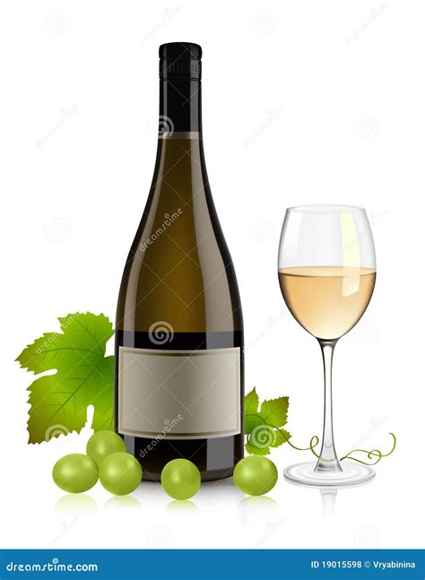 White Wine Stock Vector Illustration Of Vertical Bunch 19015598