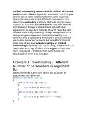 Method Overloading Docx Method Overloading Means Multiple Method With