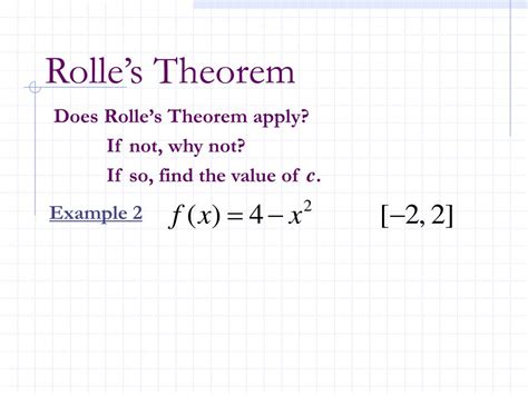 Ppt Rolles Theorem And The Mean Value Theorem Powerpoint