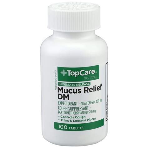 Topcare Health Mucus Relief Dm Immediate Release Tablets 100 Ct Shipt