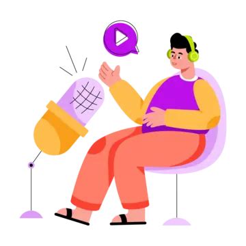 Podcast Creator Flat Style Illustration Vector Podcast Audio
