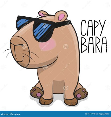 Cartoon Capybara With Sunglasses Stock Vector Illustration Of Funny
