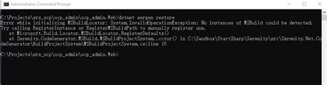 new installation dotnet sergen restore error · issue 6305 · serenity