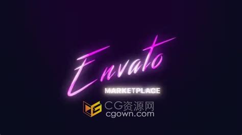 Ae模板 复古闪亮标志彩色扫光logo动画 Cg资源网