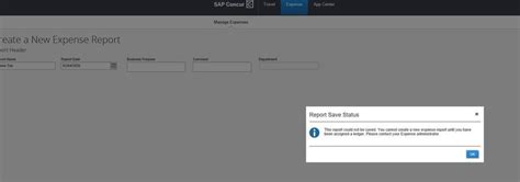 Error Message Saving An Expense Report Sap Concur Community