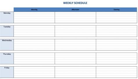 Excel Schedule Templates