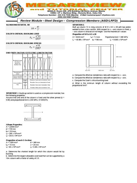 Review Module Steel Design Compression Members Asd Lrfd Download Free Pdf Bending