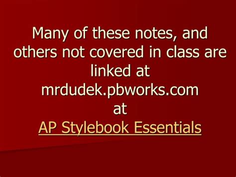 AP Styles Introduction To The AP Style Of News Letters Ppt