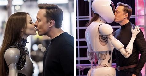Ces Photos Dérangeantes Delon Musk Embrassant Une Femme Robot Affolent