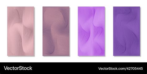 Set Of Abstract Wave Lines Pattern Background Vector Image