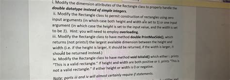 Solved I ﻿modify The Dimension Attributes Of The Rectangle