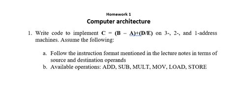 Solved Homework 1 Computer Architecture 1 Write Code To